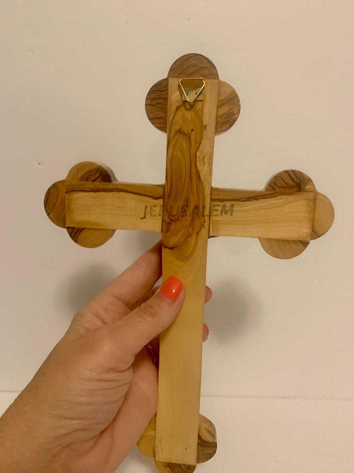 Vintage hand carved wood cross from the Holy Lands vintage | Etsy