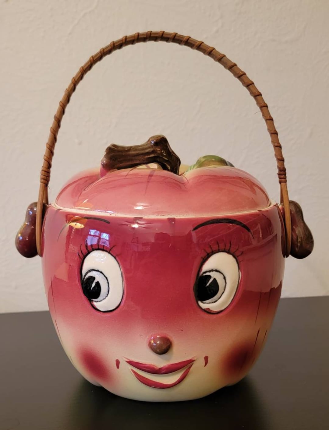 Vintage Anthropomorphic Apple Cookie Jar - Etsy