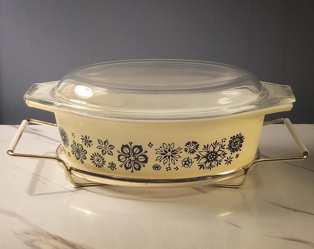Pyrex Pressed Flowers Cradled Casserole - Promotional Pattern (043) - Etsy