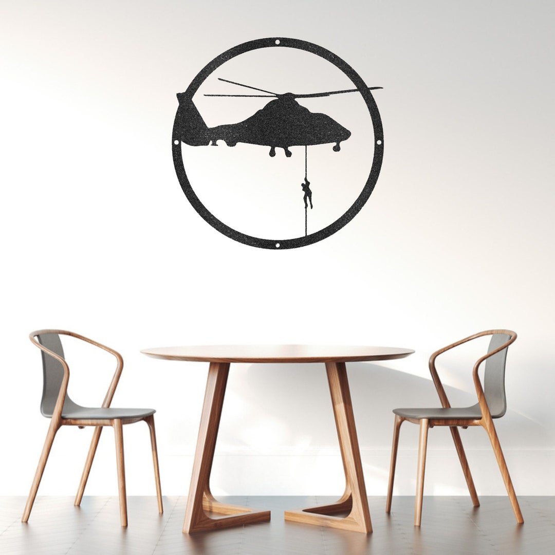 Helicopter Drop Metal Wall Decor Rappel From Blackhawk - Etsy