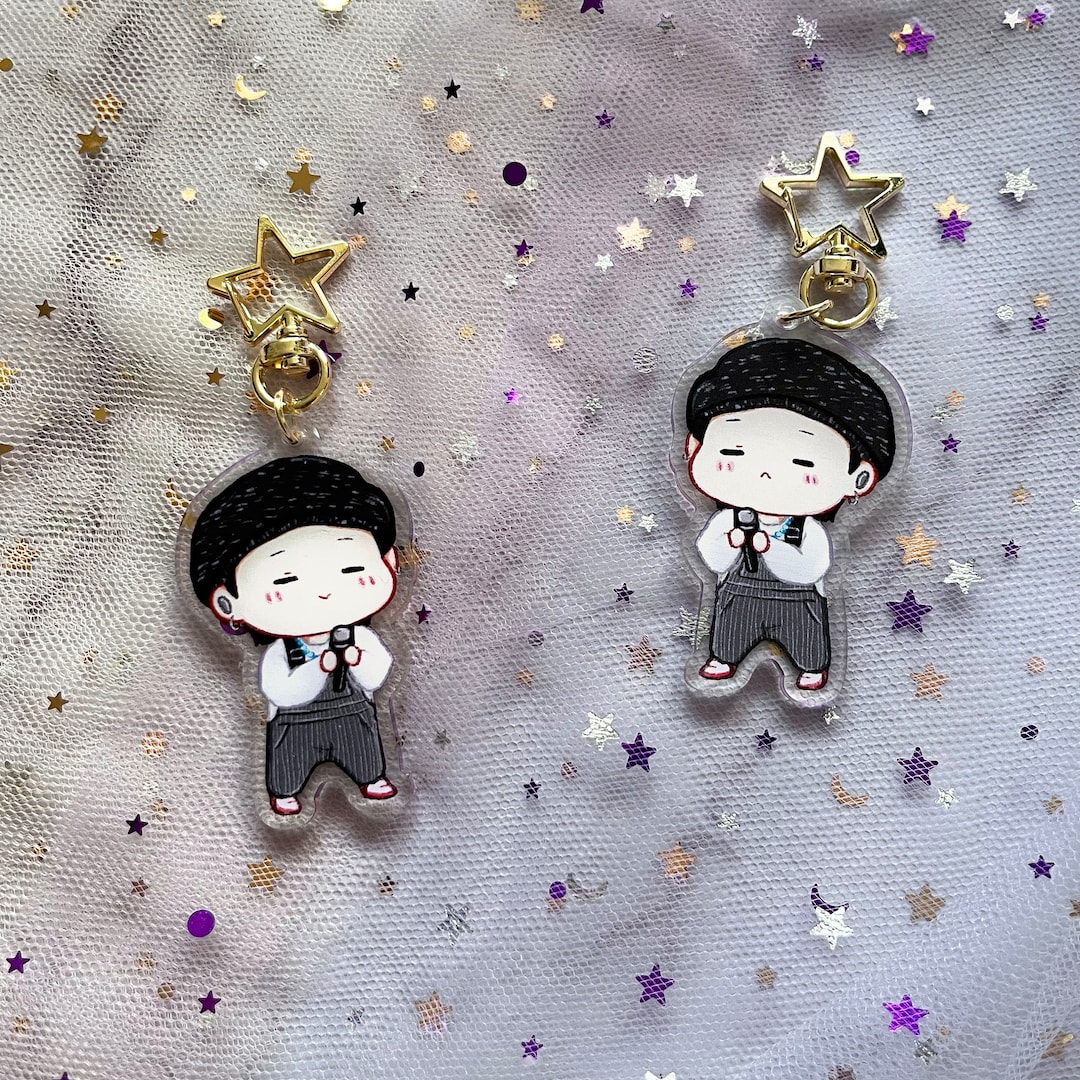 BTS Dungarees Yoongi SUGA Keychain Keyring Charm & Sticker - Etsy UK