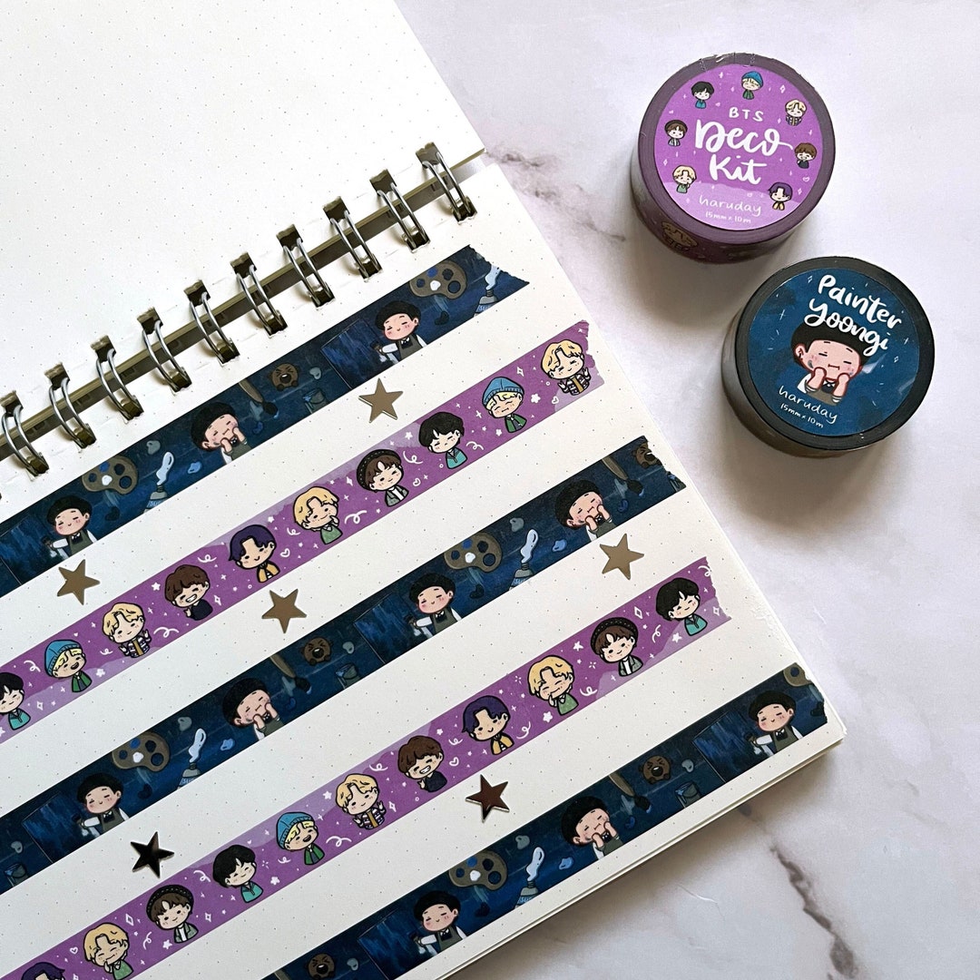 BTS Washi Tape Deco Kit and Painter Yoongi 15mmx10m - Etsy
