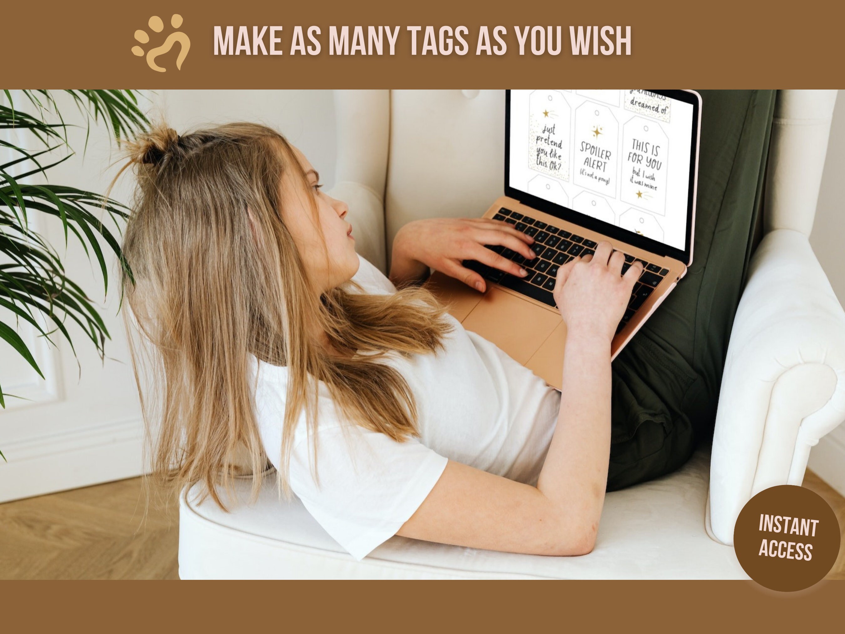 Editable Gift Tag Template, Printable Personalized Design (instant ...