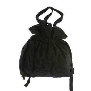 Black Velvet Drawstring Bucket Bag Handmade Goth Evening Clutch - Etsy