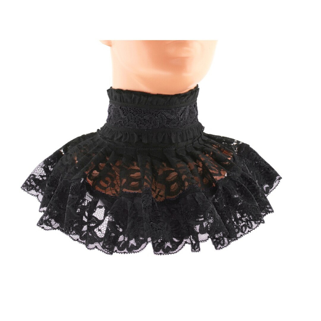 Womens Gothic Collar Lace Choker Black Elegant Glamour Goth Burlesque ...