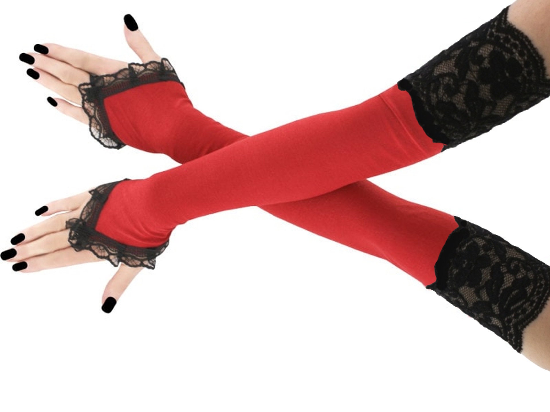 Black Lace Fingerless Opera Gloves, Extra Long Evening Arm Warmers - Etsy