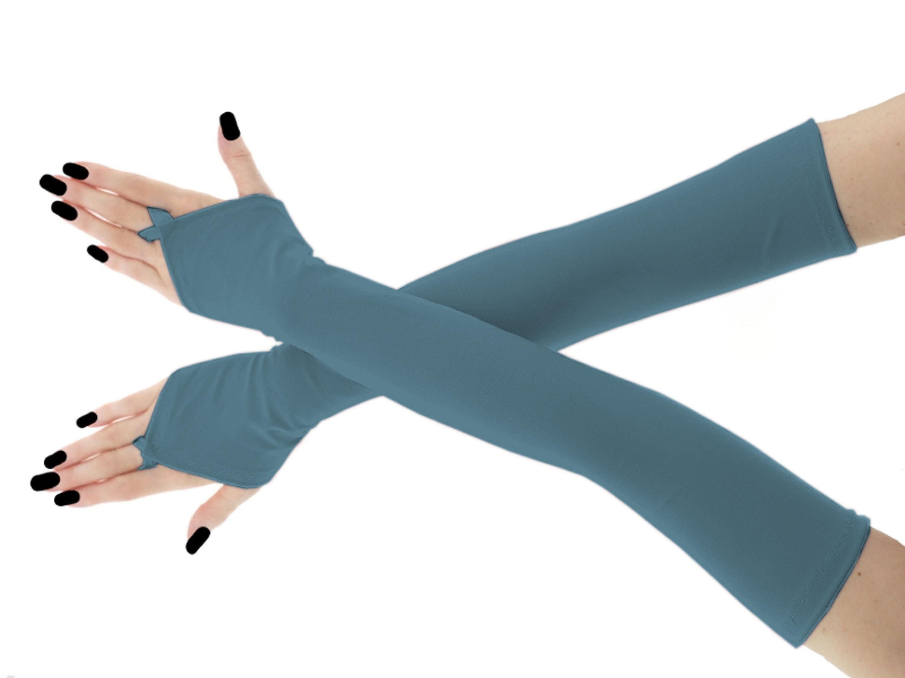 Sleeves Extra Long Fingerless Gloves Bridal Wedding Beige Arm Warmers ...