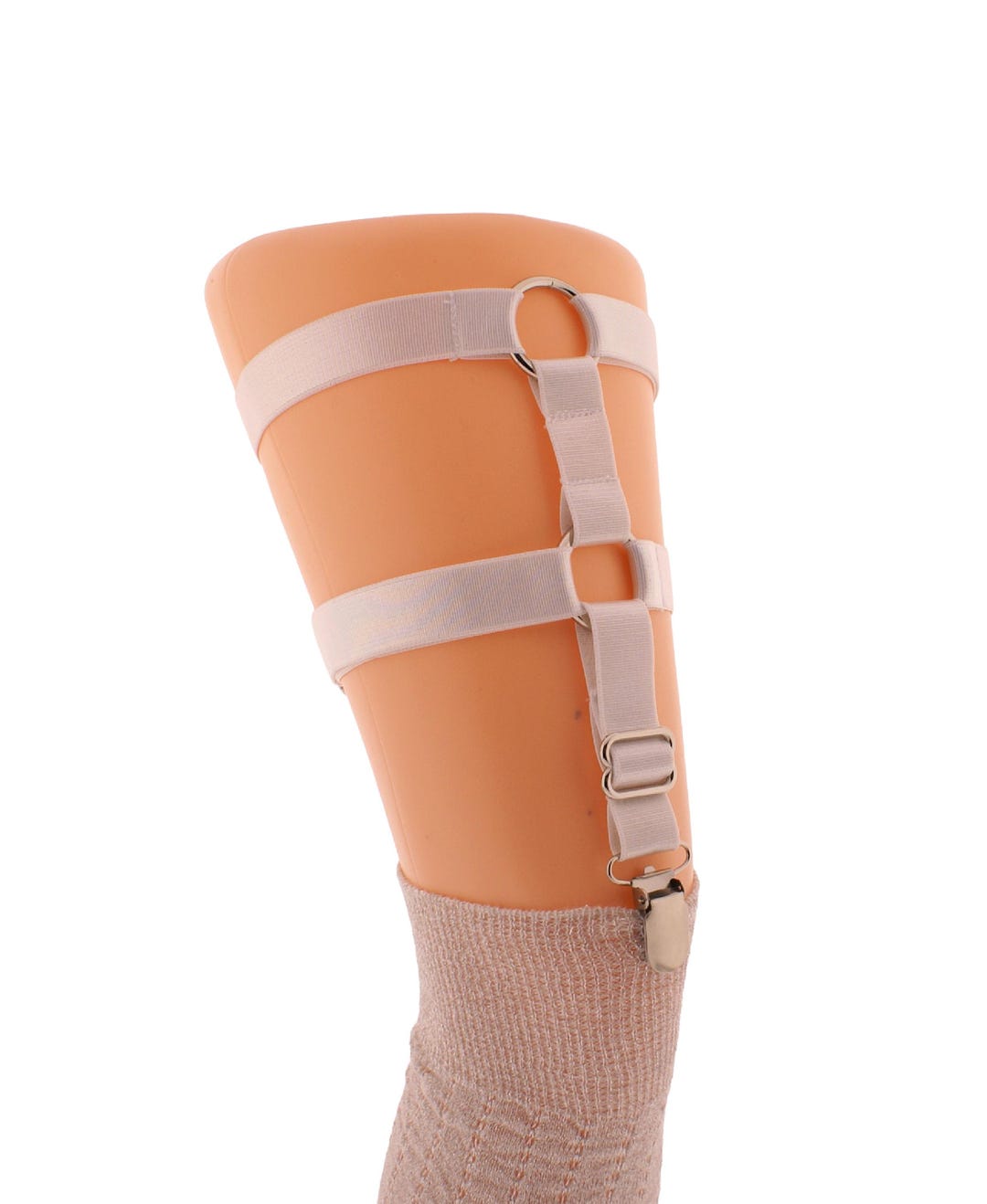 One Garter Betl Adjustable White Satin Elastic Leg Garter for Thigh ...