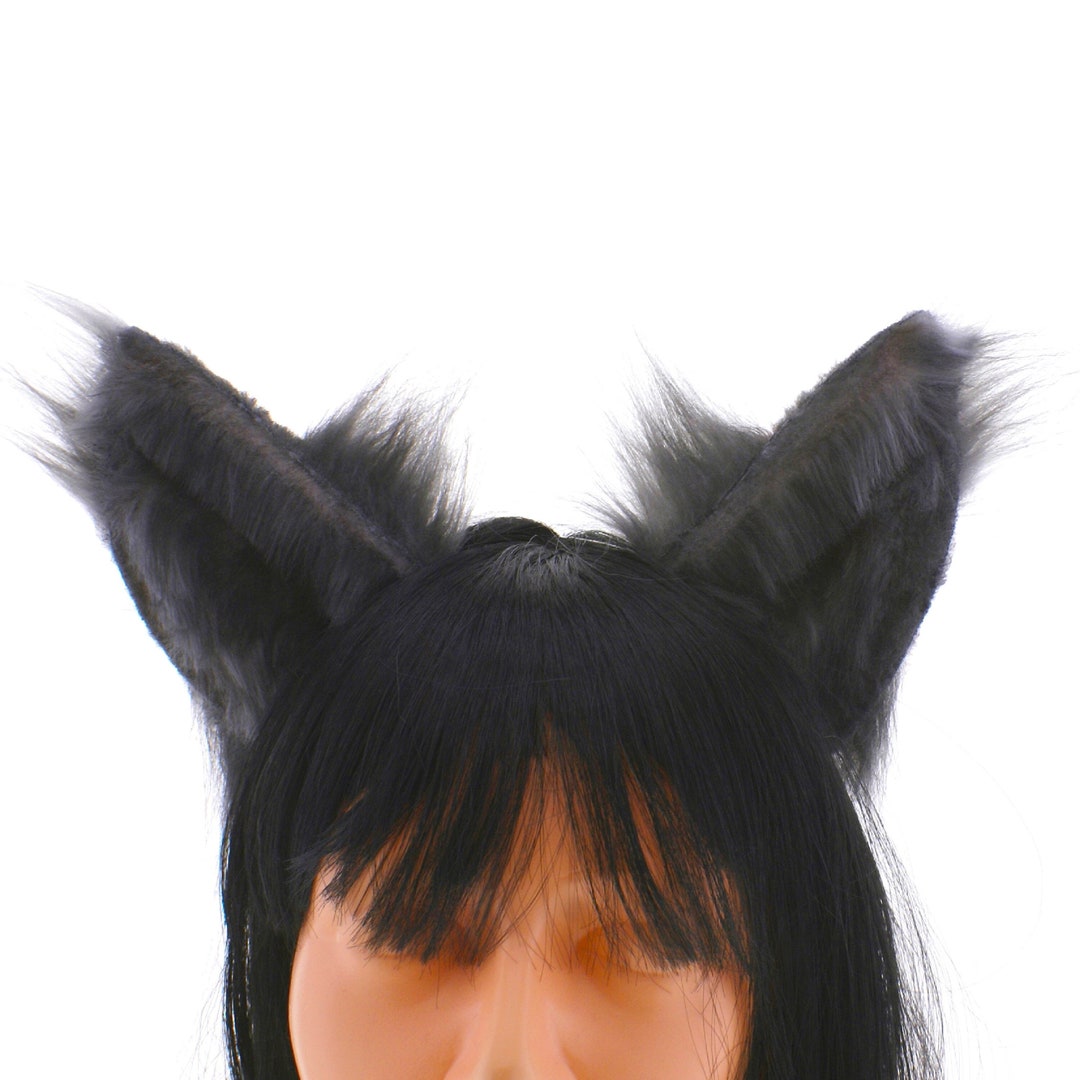Handmade Grey Wolf Ears Headband Realistic Faux Fur Cosplay Handmade - Etsy