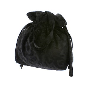 Black Velvet Drawstring Bucket Bag Handmade Goth Evening Clutch - Etsy