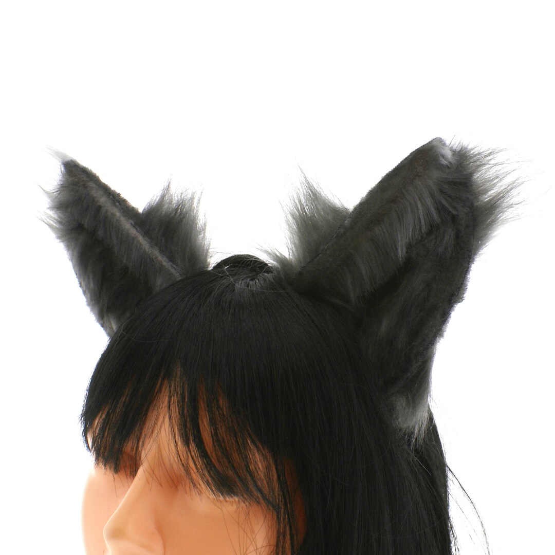 Grey Black Realistic Wolf Ears, Animal Ears Cosplay Costume Wolf Ear ...
