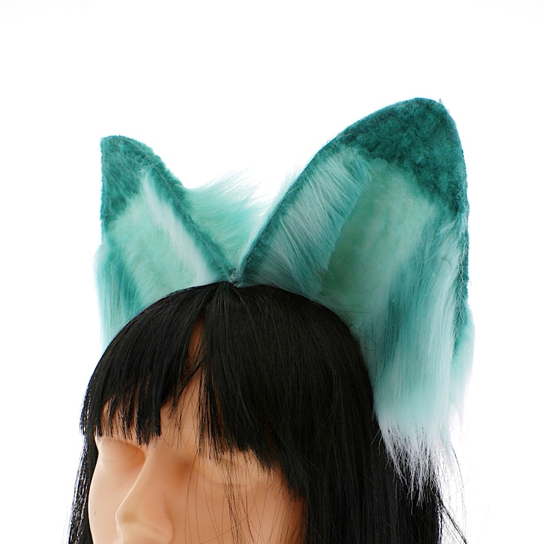 Green Neko Big Cat Ears, Furry Cosplay Costume Kitten Headband - Etsy UK