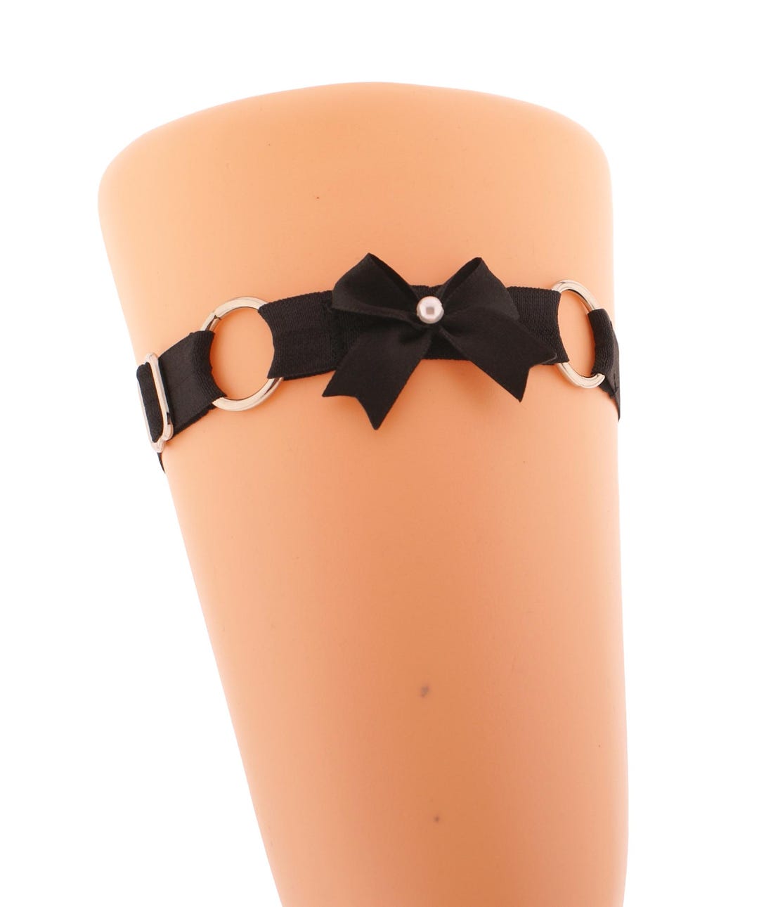 Black Thigh Garter Adjustable Elastic Strap With Satin Bow - Etsy