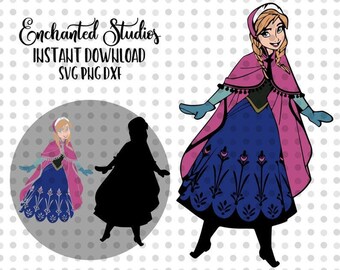 Anna Frozen Princess Layered SVG Cricut Cut File Silhouette - Etsy
