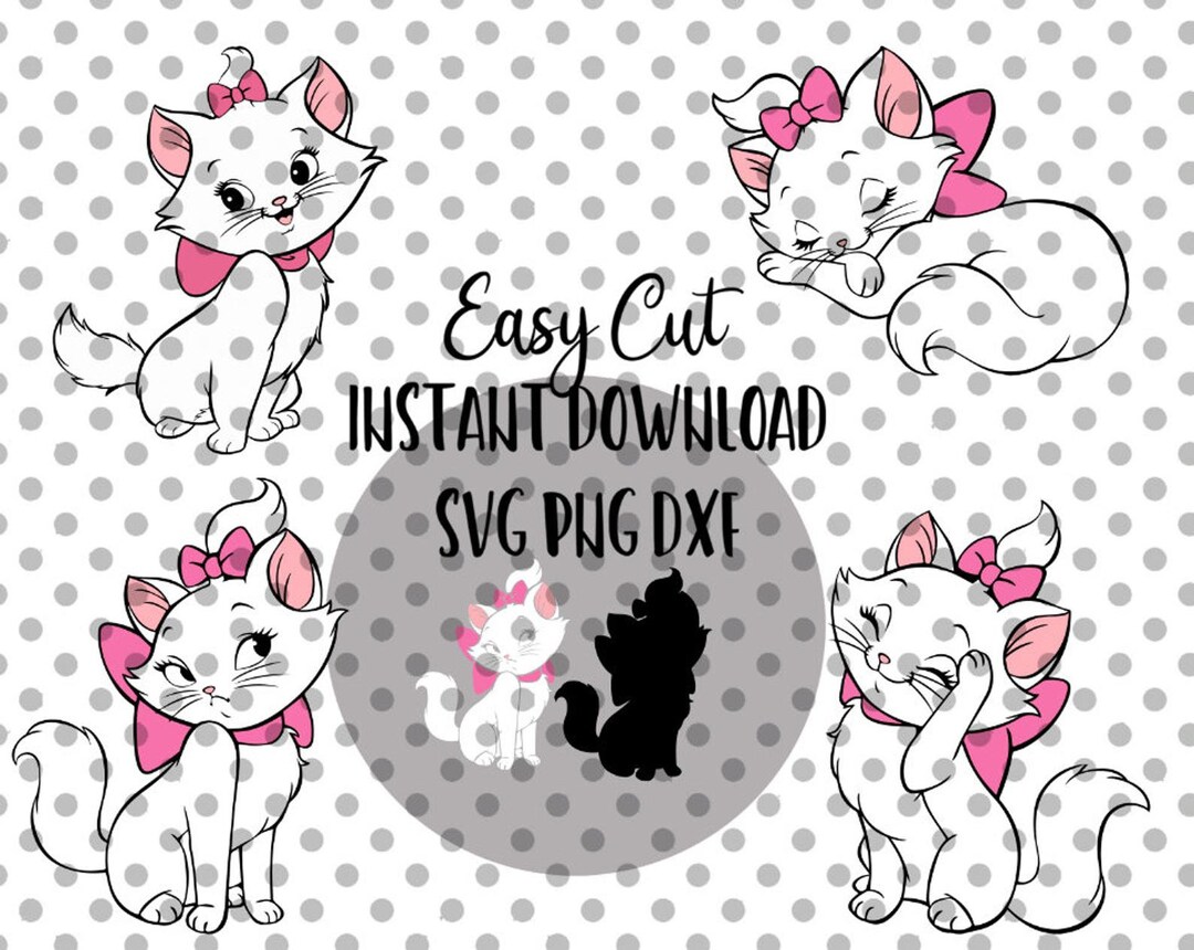 4 Marie Bundle SVG PNG Cats Svg Cricut Cut Files Pastel Cat - Etsy