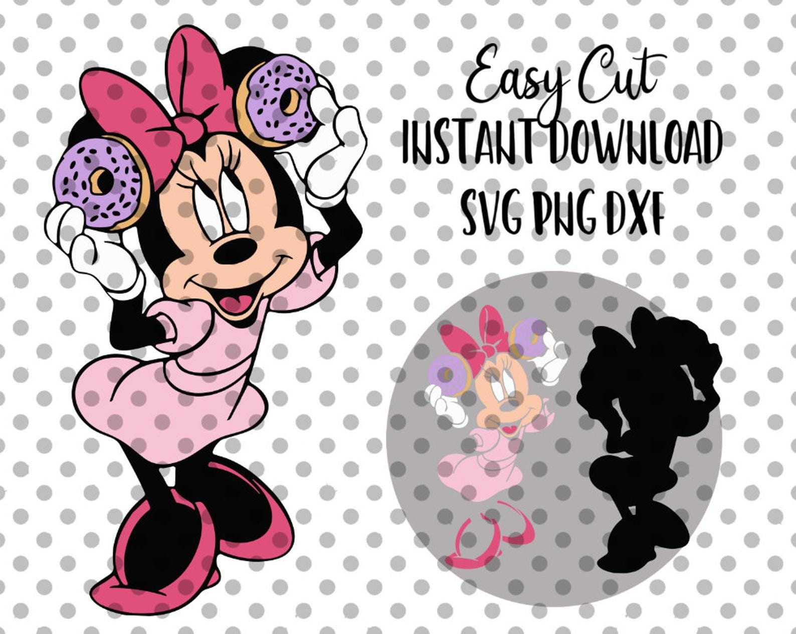 Transparent Background Digital Download DXF Files Minnie Donut Cake ...