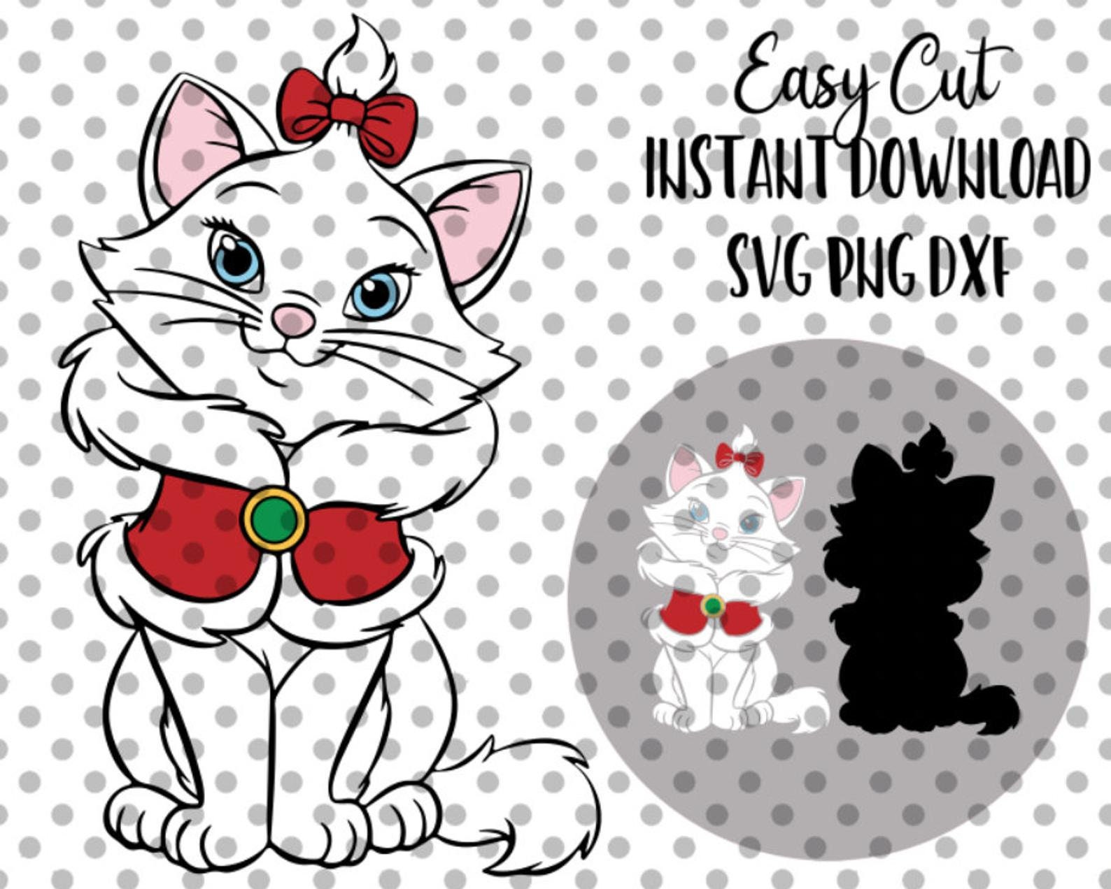 Christmas Marie SVG PNG Cats Svg Cricut Cut Files Cat | Etsy