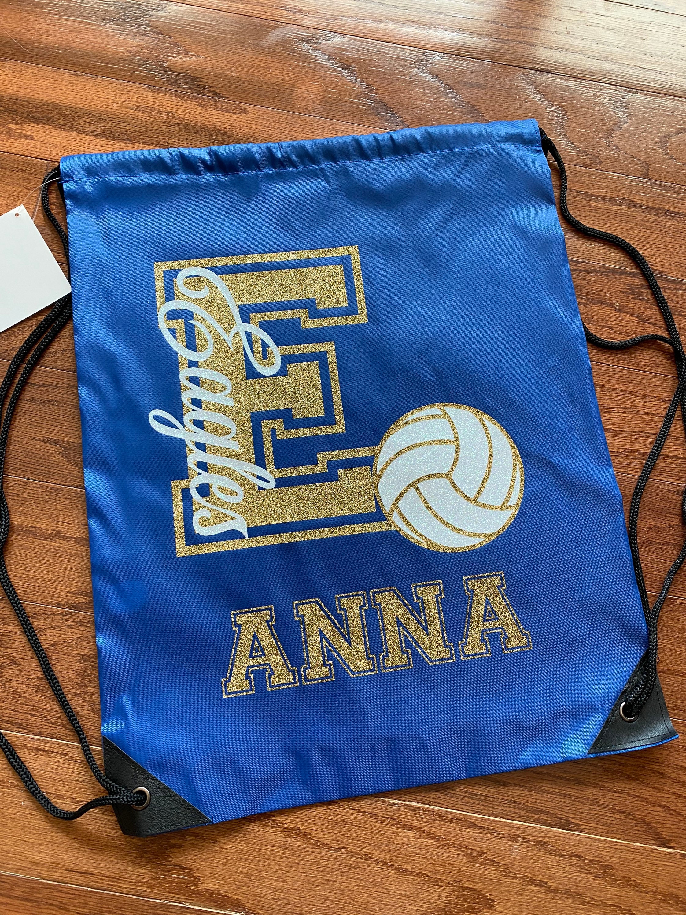 Custom Volleyball Drawstring Bag, Volleyball, School Spirit, Volleyball ...