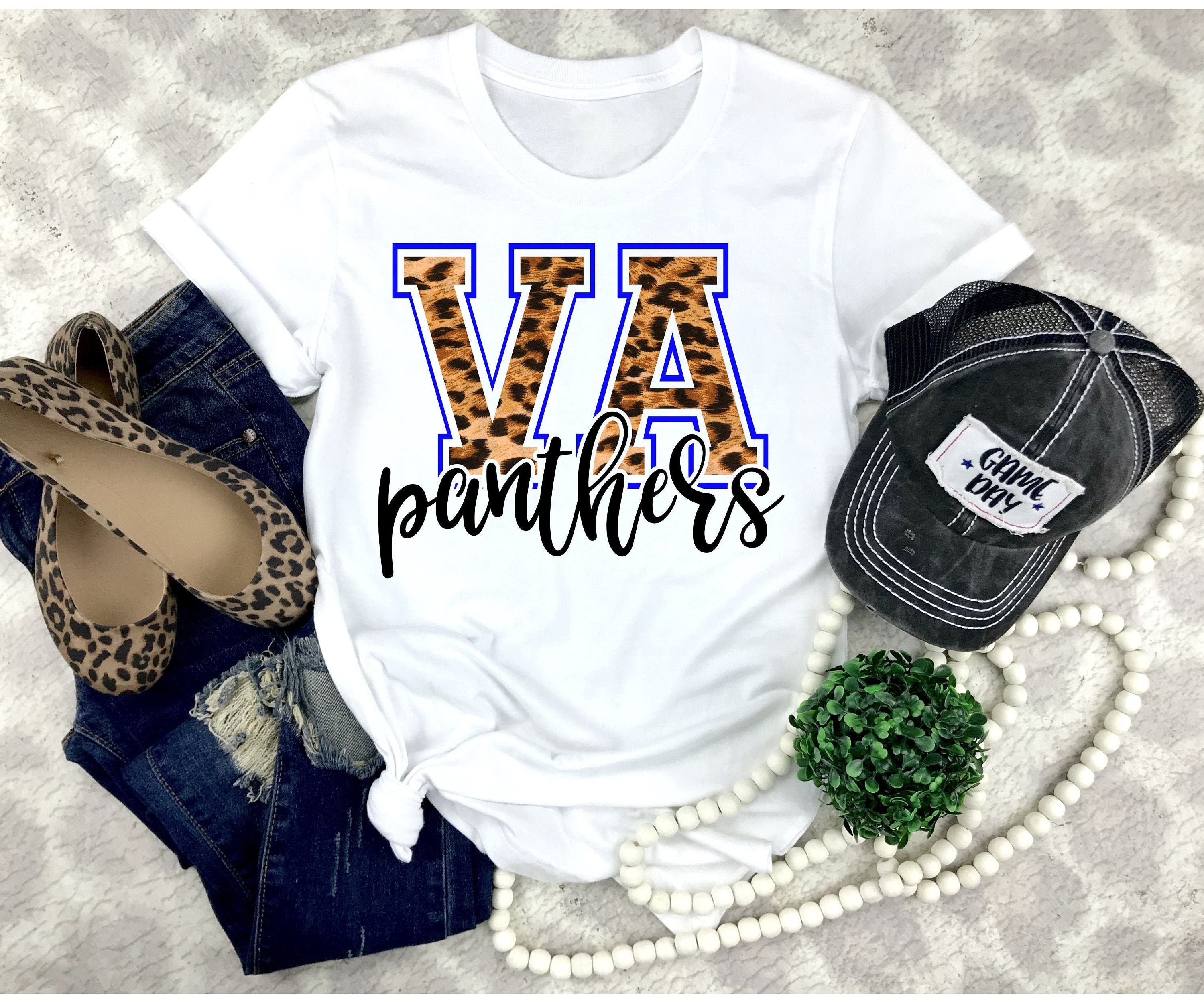 School Team Spirit Shirt Leopard Print School Shirt Panthers | Etsy