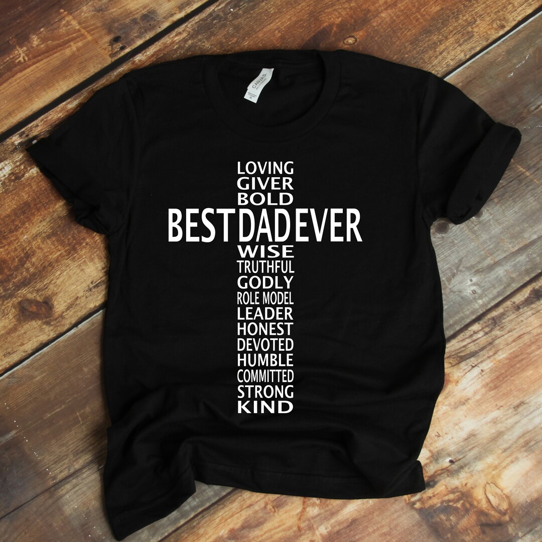 Dad Cross Wordart Shirt, Christian Dad Shirt, Christian Father's Day ...