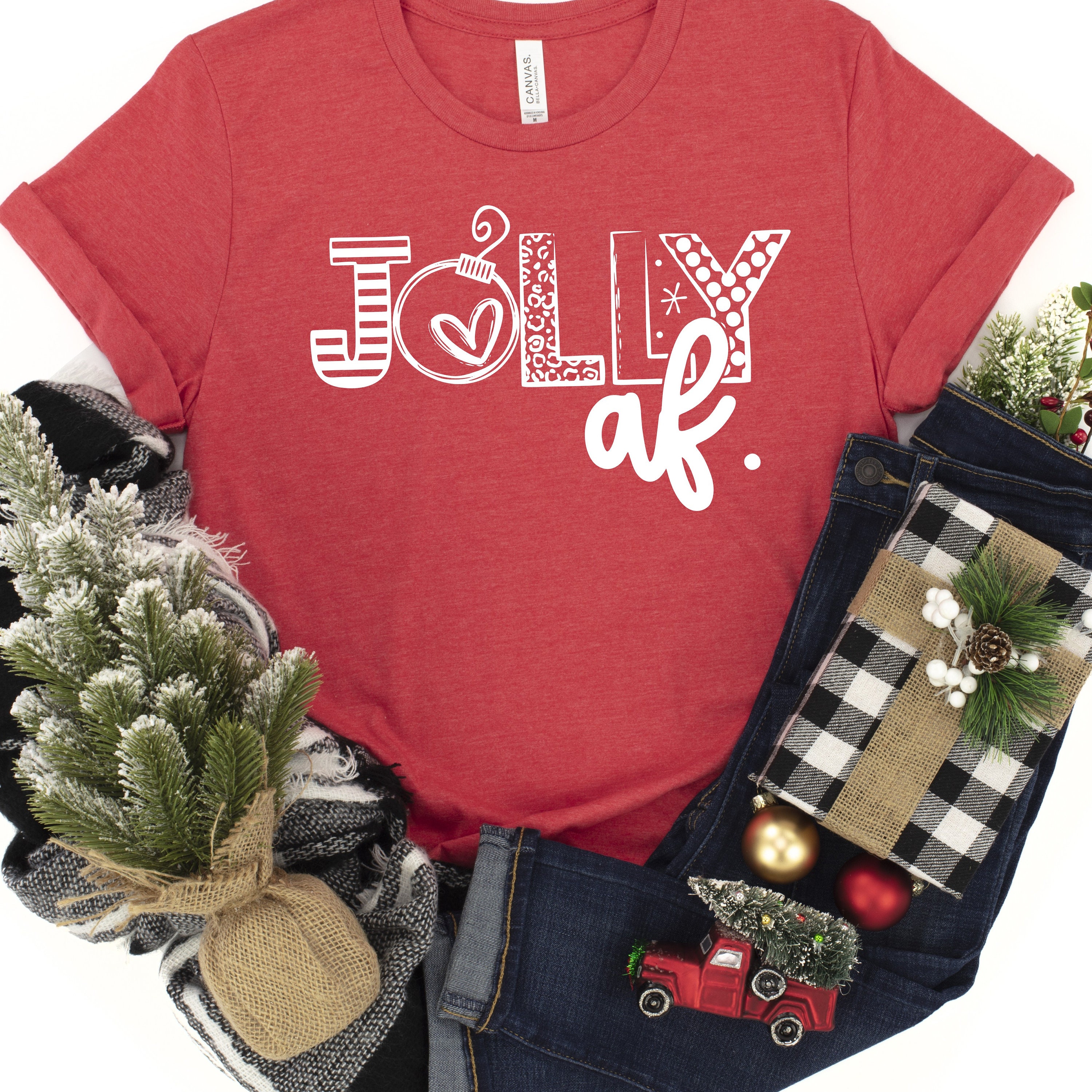 Jolly AF Christmas Shirt Adult Humor Funny Christmas Shirt | Etsy