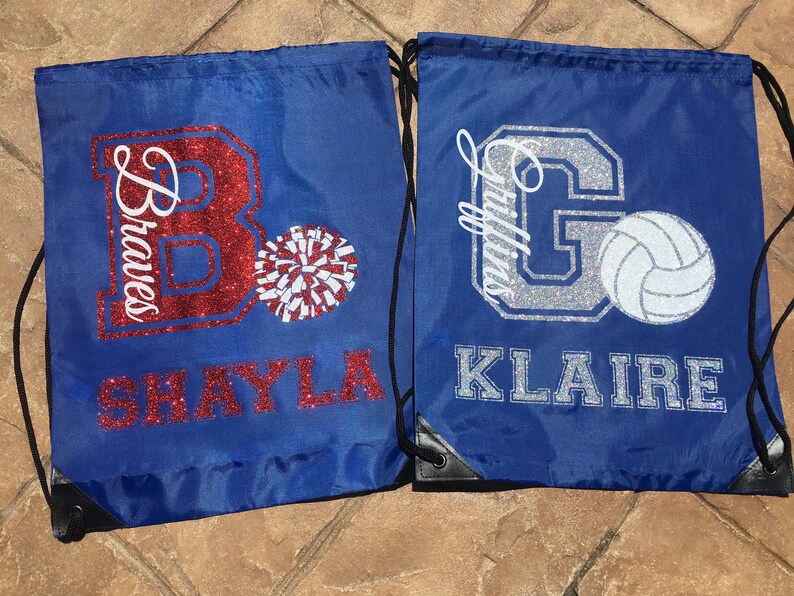 Custom Volleyball Drawstring Bag, Volleyball, School Spirit, Volleyball ...