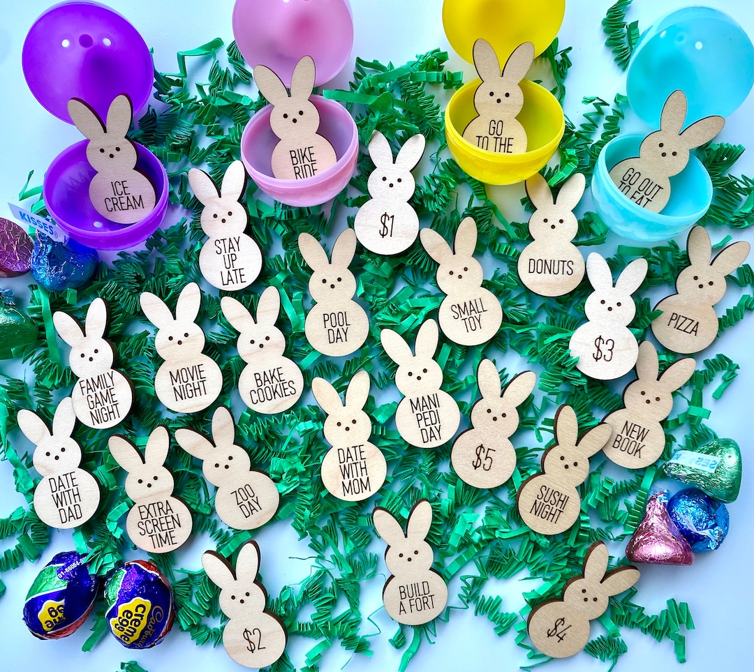 Custom Wooden Easter Egg Hunt Tokens, Easter Bunny Tokens, Easter Egg ...