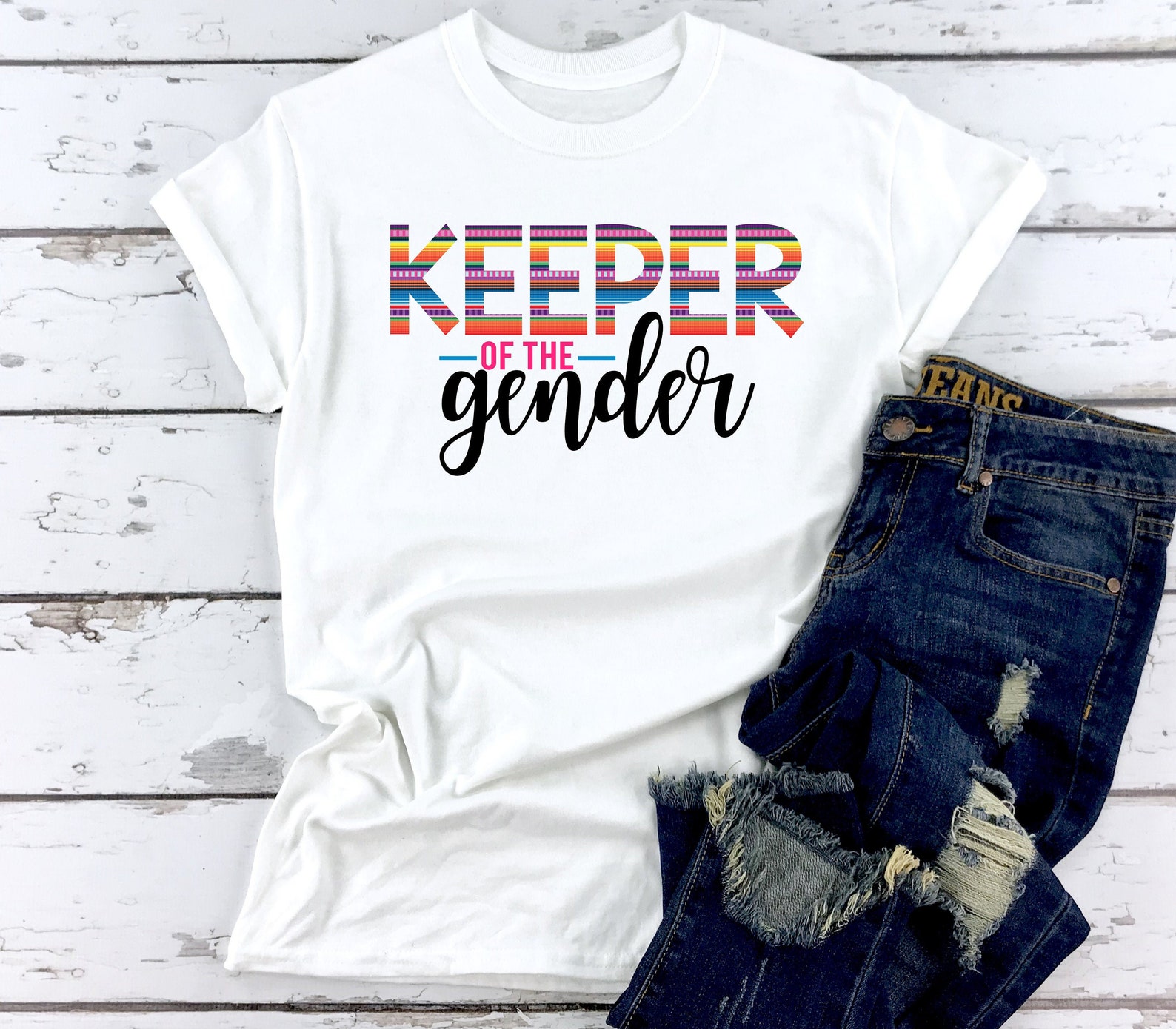 Keeper of the Gender Shirt Gender Reveal Party Baby Shower - Etsy