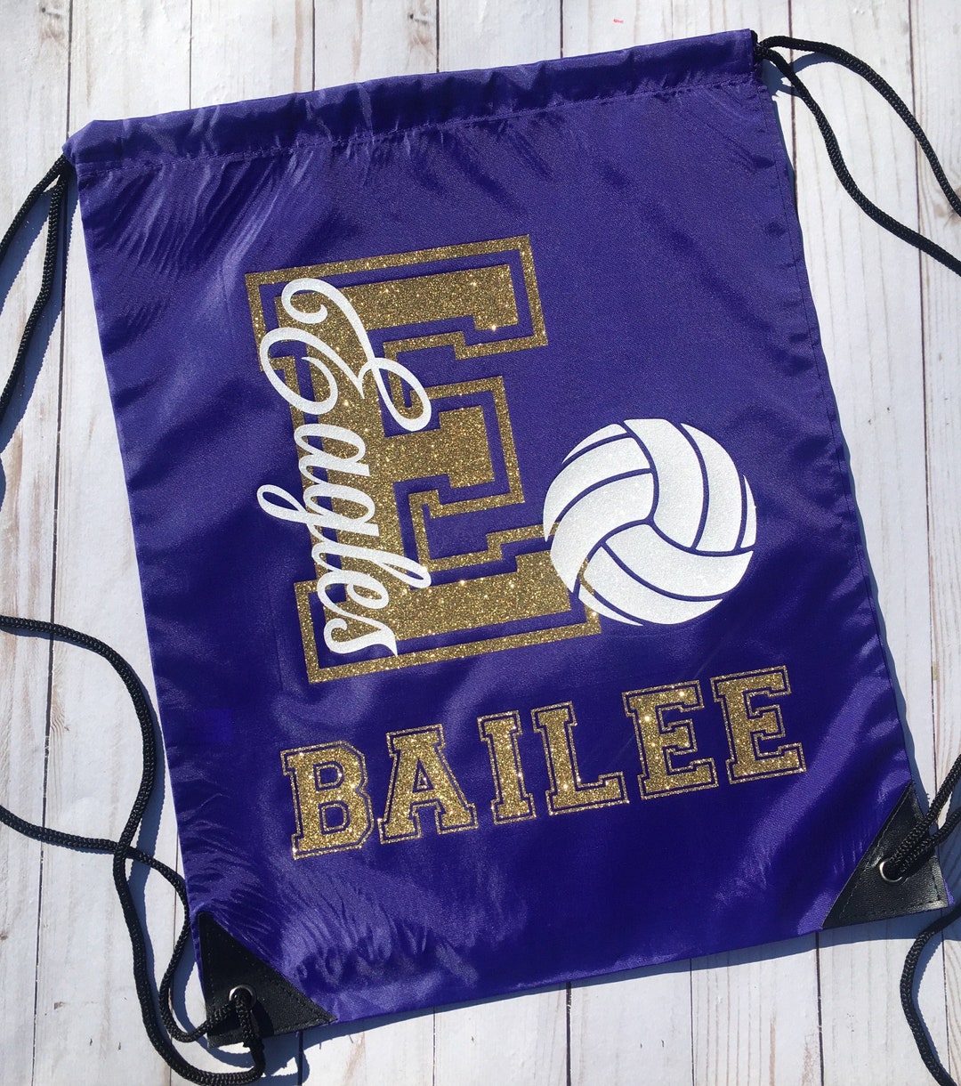 Custom Volleyball Drawstring Bag, Volleyball, School Spirit, Volleyball ...