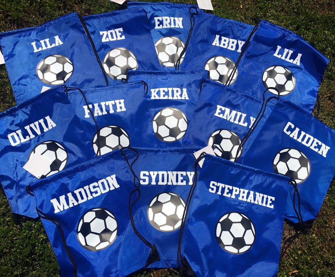 Custom Soccer Drawstring Bag Soccer School Spirit Soccer - Etsy