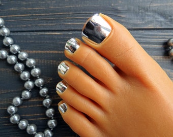 Chrome Toe Nails - Etsy