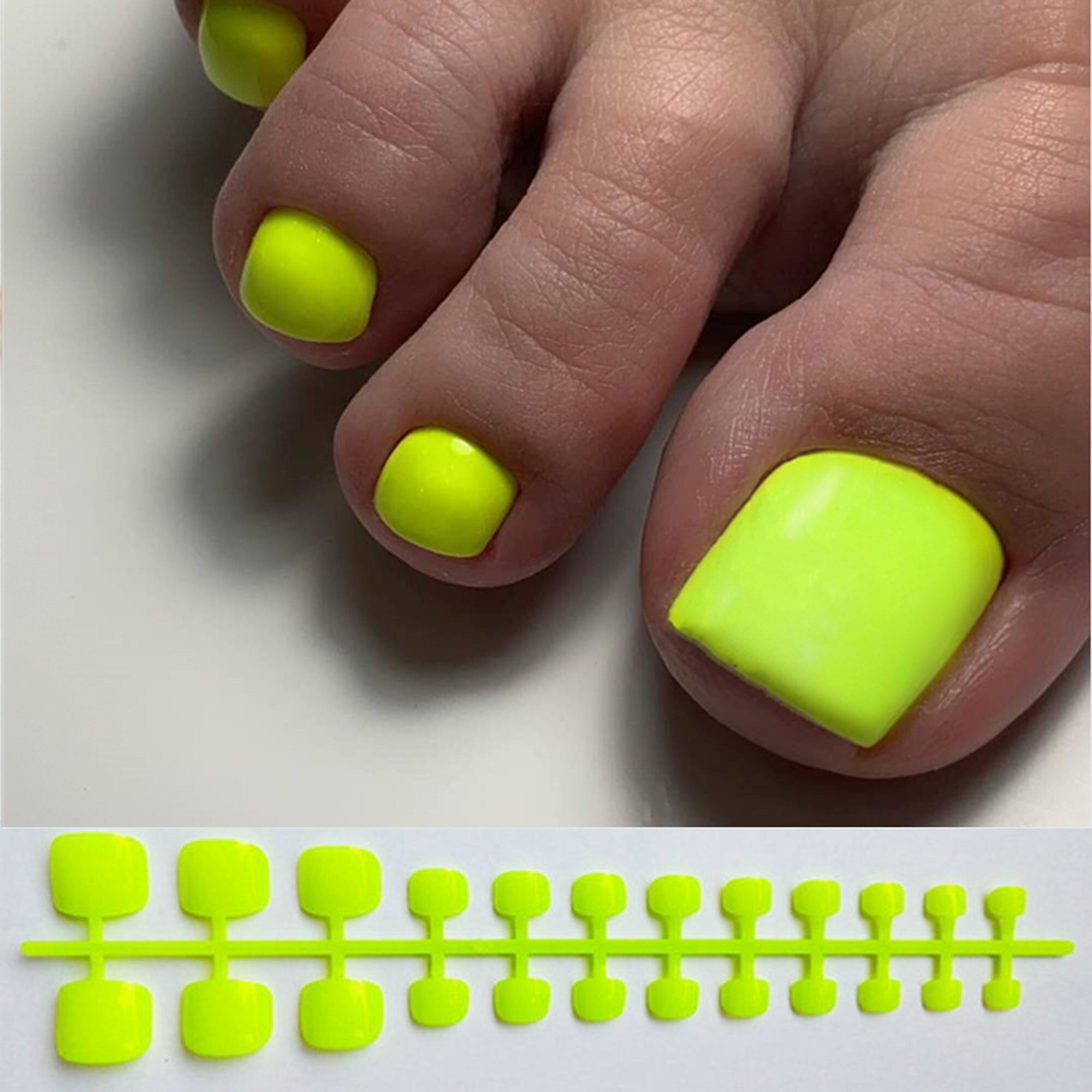 Neon Green Toenails