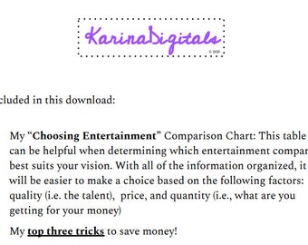 Entertainment Chart - Etsy