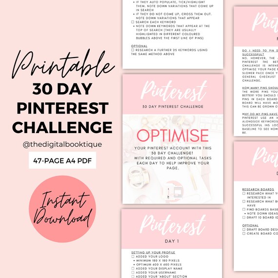 Pinterest Planner Printable Social Media Checklist Digital - Etsy