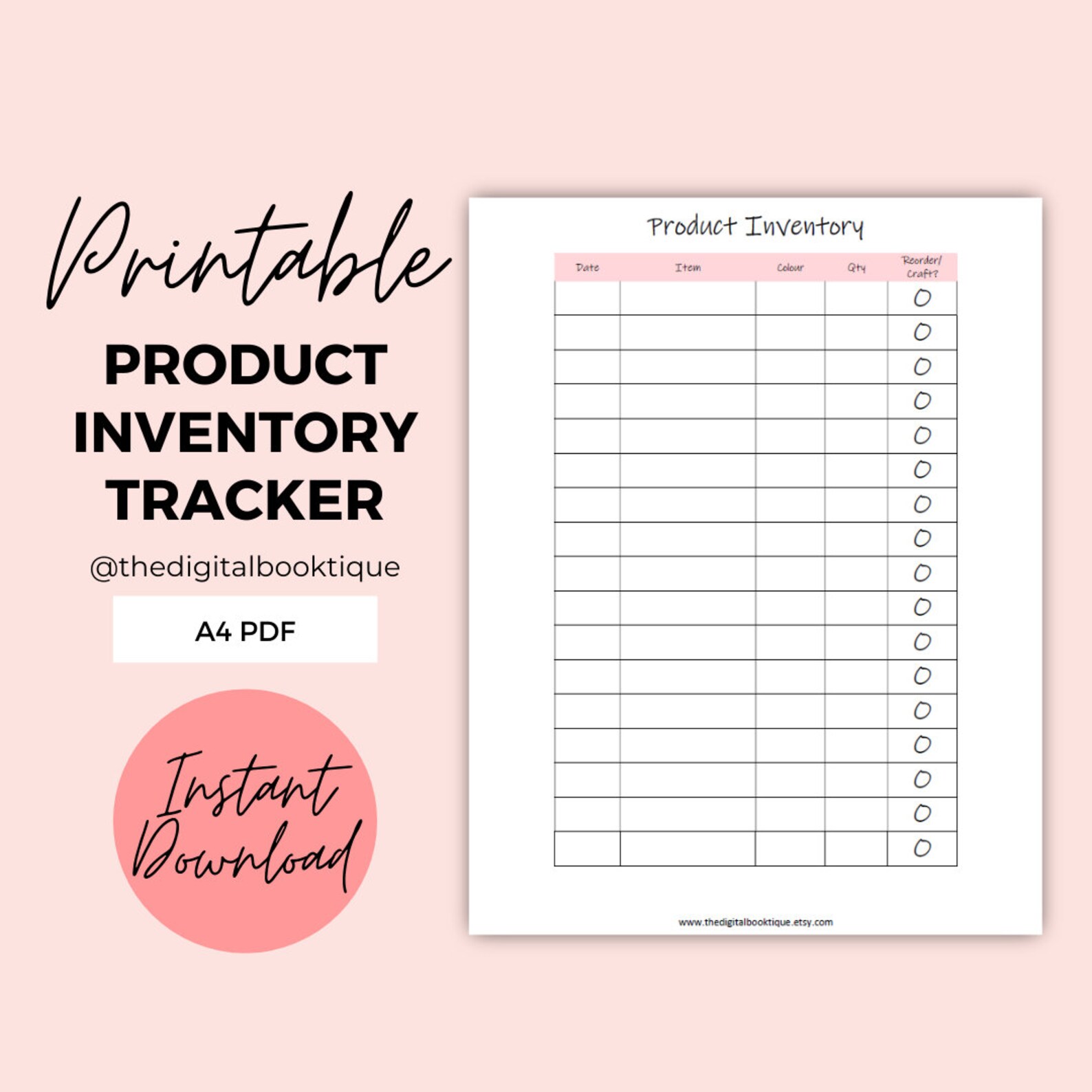 Inventory Management Printable Tracker for Small Business | Etsy