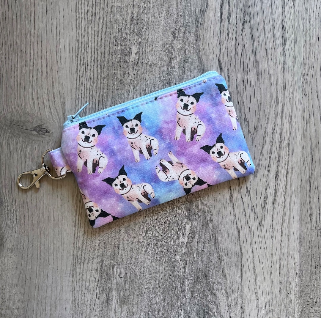 Mini Pitbull Key Chain Zipper Pouch, Small Dog Wallet, Puppy Coin Purse ...