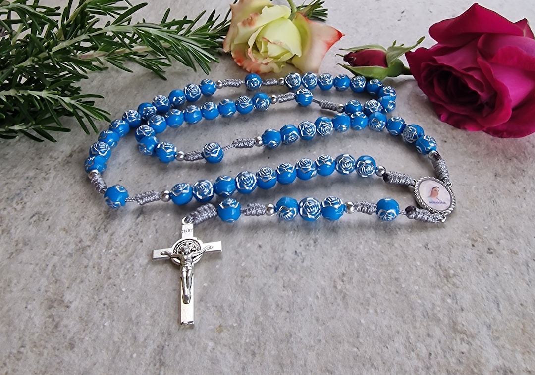 Handmade Rosary, Catholic Blue Rosary - Etsy