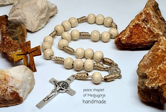 Peace Chaplet of Medjugorje Blessing Rosary Wood Beads 8mm | Etsy