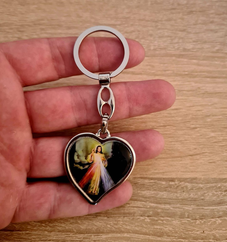 Virgin Mary Medjugorje / Divine Mercy Keychain - Etsy