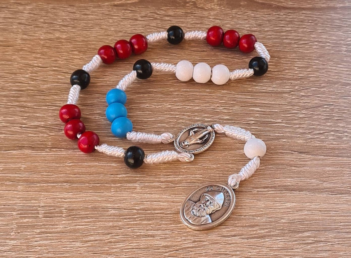 Chaplet of Saint Charbel With Wood Beads, St Charbel Rosary,st Sharbel ...