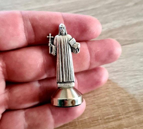 St Benedict Mini Statue Catholic Statue - Etsy