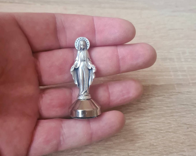 Virgin Mary Our Lady of Lourdes Miniature Statue, Adhesive Car ...