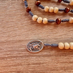Traditional St Michael Chaplet, Handmade Wood Rosary, Saint Police Patron, Catholic Chaplet ...
