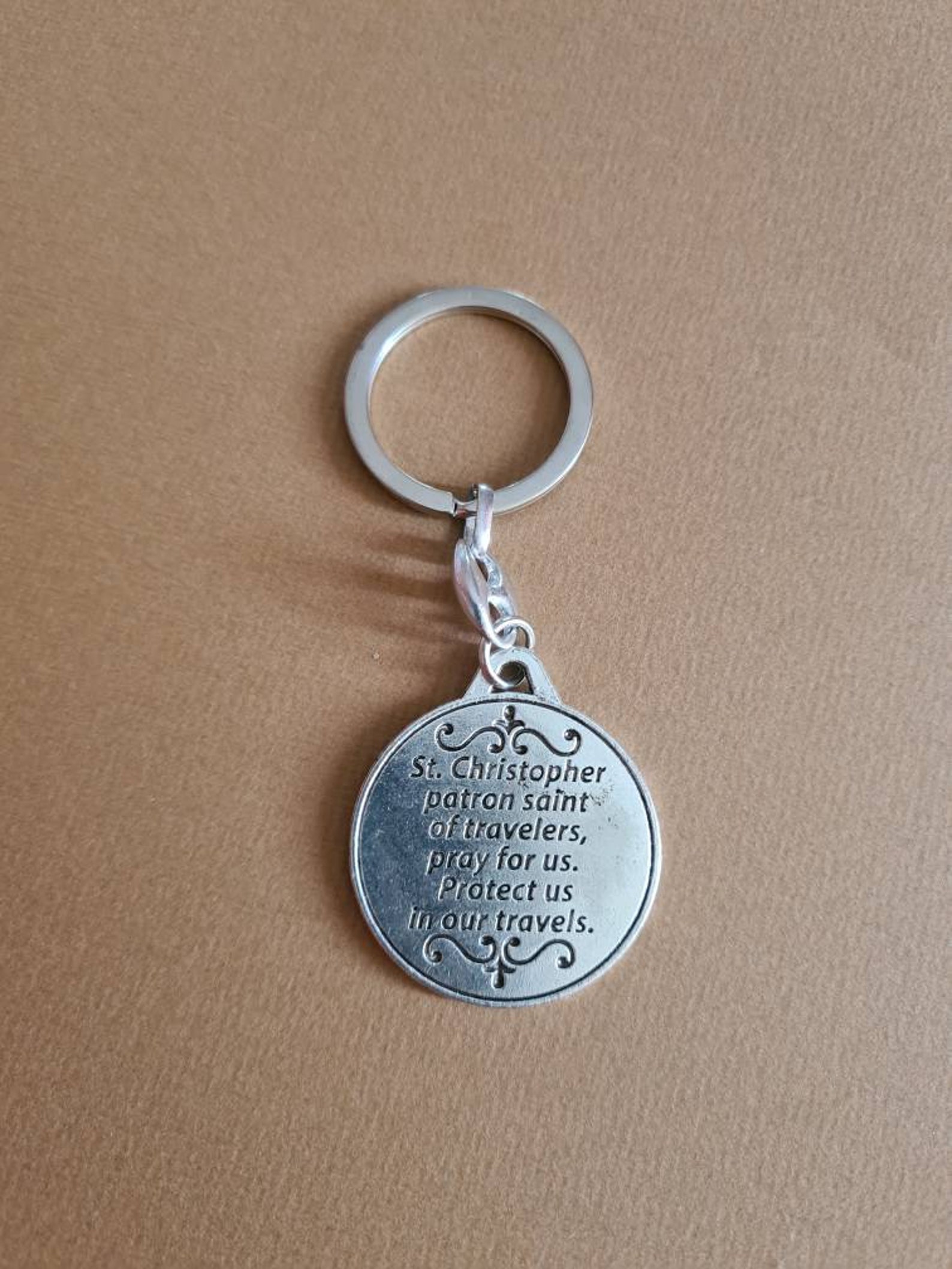 ST CHRISTOPHER Keychain Pendant for Keys Saint Christopher | Etsy