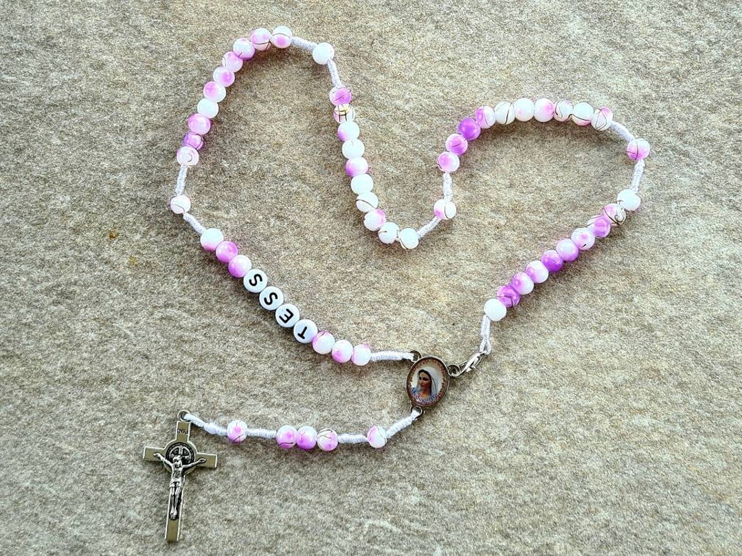 PERSONALIZED NAME CUSTOM Rosary, Handmade Personalised Rosary, Catholic ...