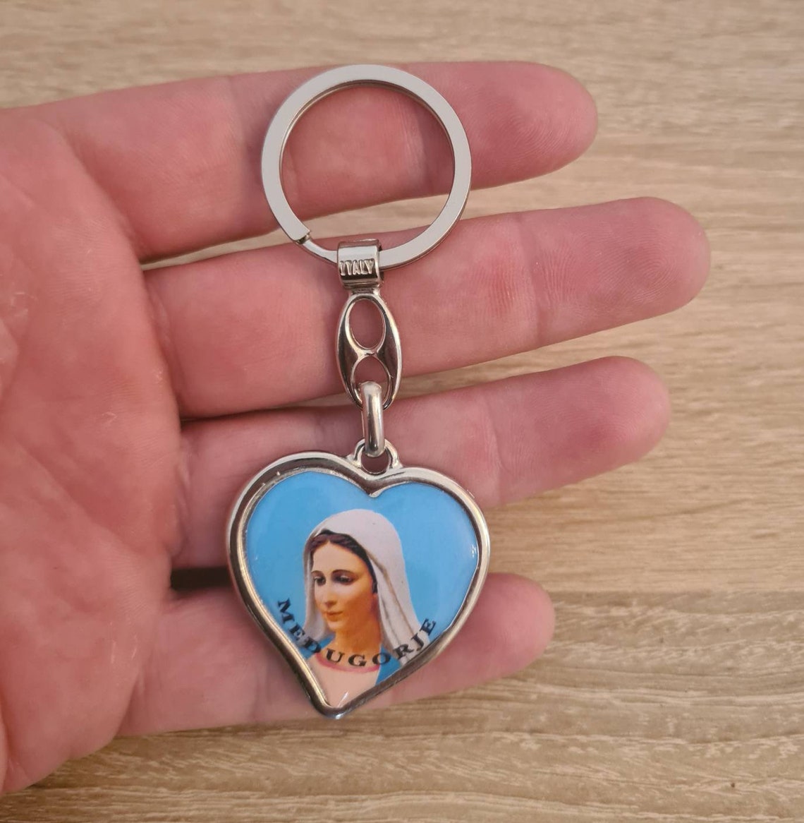 Virgin Mary Medjugorje / Divine Mercy Keychain - Etsy