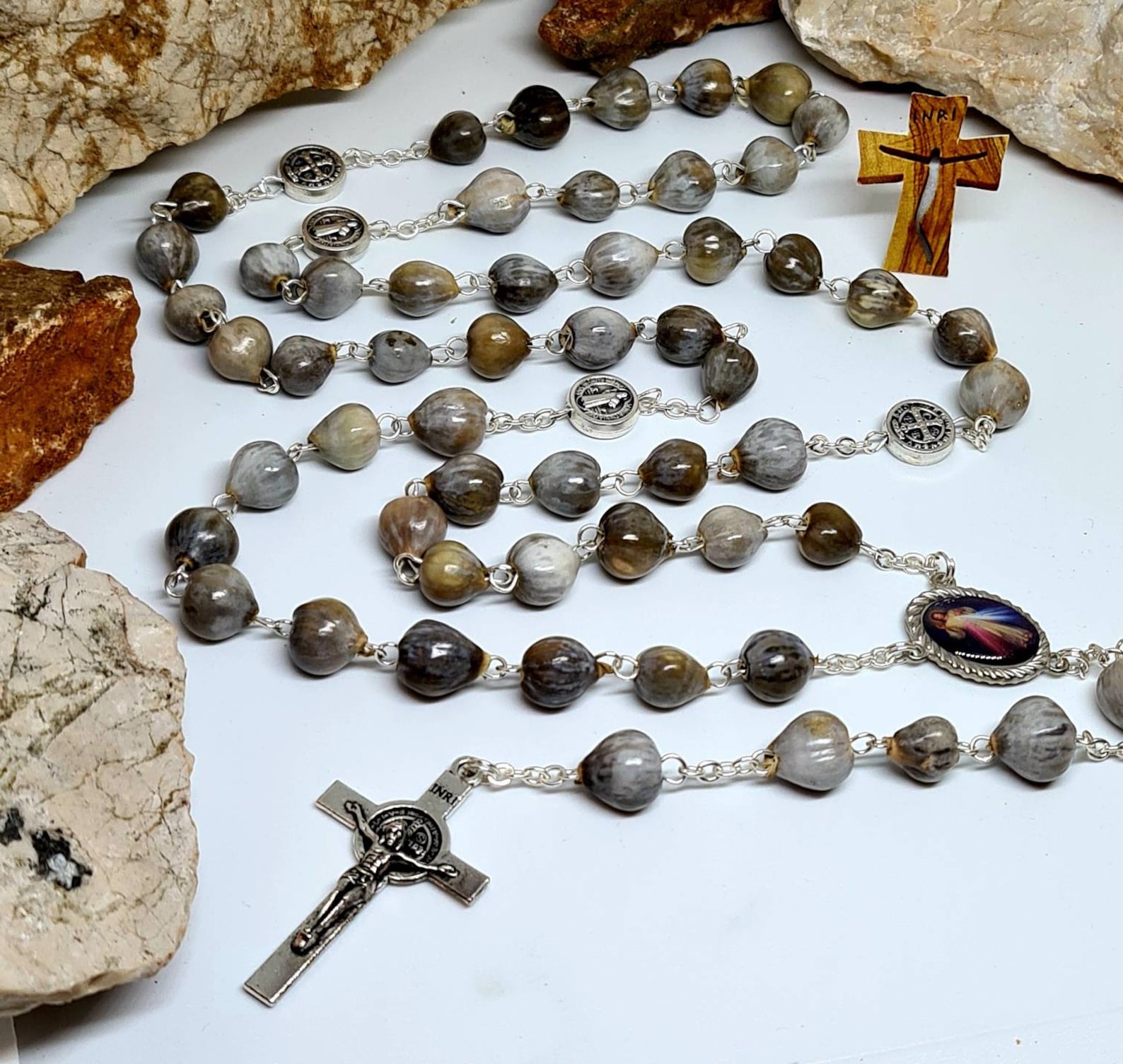 Jobs Tears Seeds Rosary Coix Rosarie From Medjugorje Catholic - Etsy