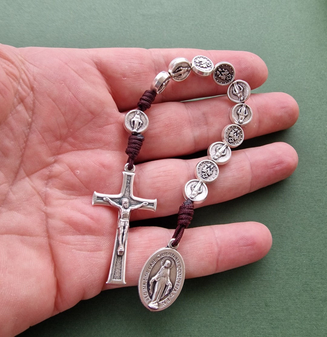 Miraculous Pocket Rosary, Handmade Single Decade Rosary, One Decade ...