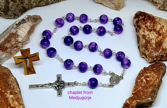 Peace Chaplet of Medjugorje Blessing Rosary With Beads Rose | Etsy