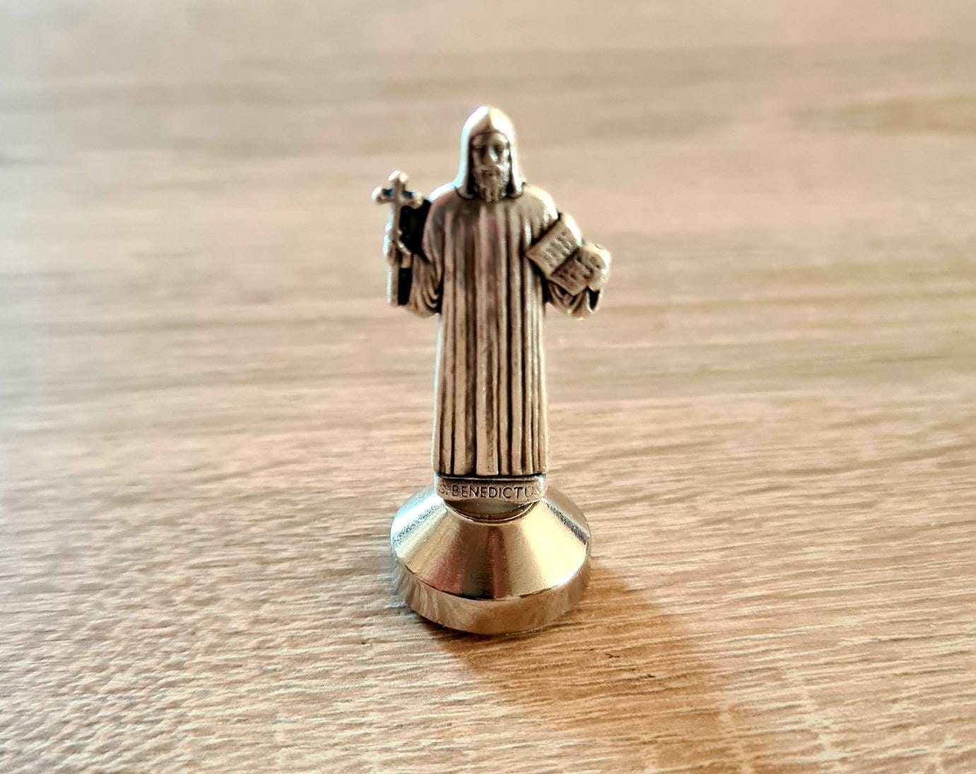 St Benedict Mini Statue, Catholic Statue - Etsy